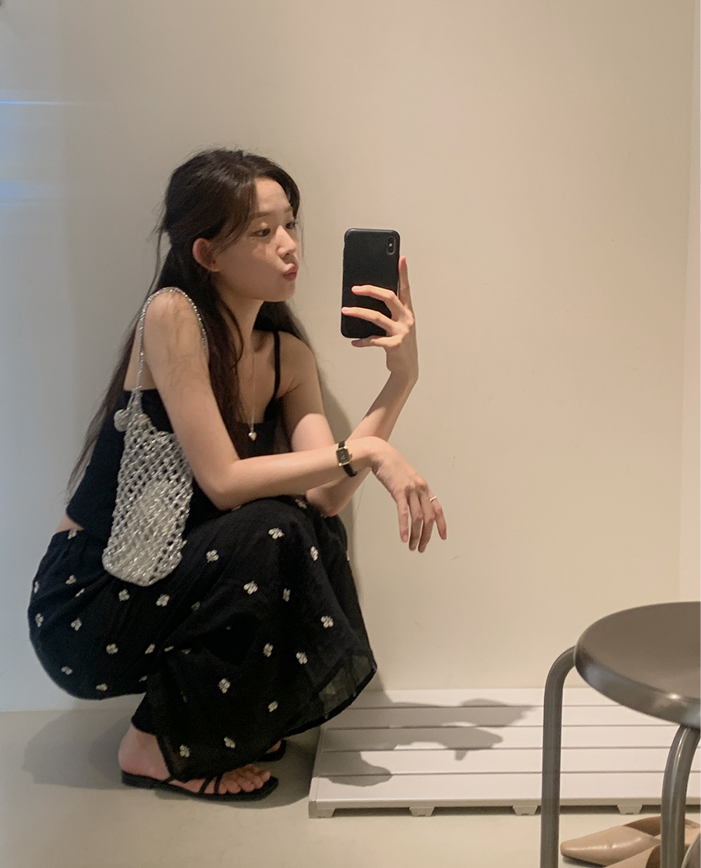 체리코코 블라썸 자수 스커트