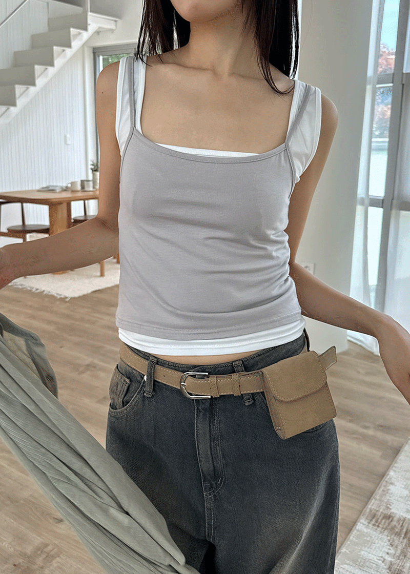 이오엔 MODAL LAYERED SLEEVELESS SET (2color)