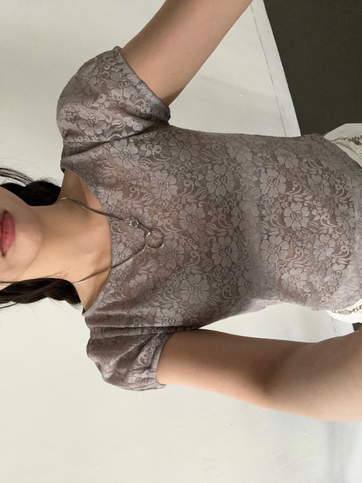 옵텐소 puff posy see through t-shirt (4color)