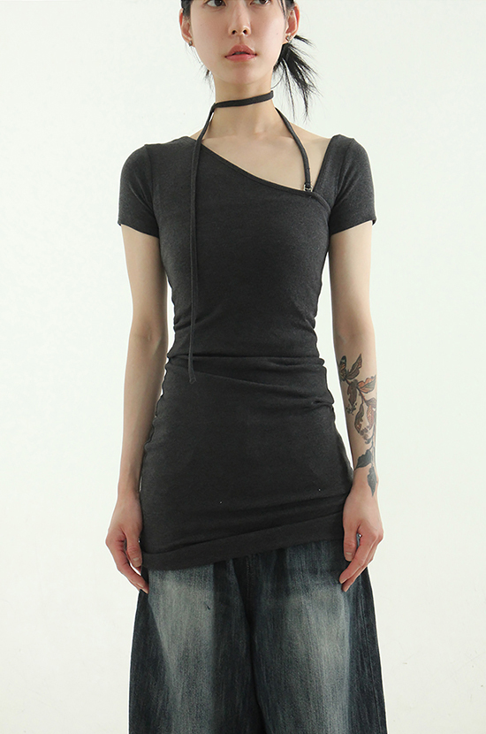 로컬맨션 unbal neck string mini ops