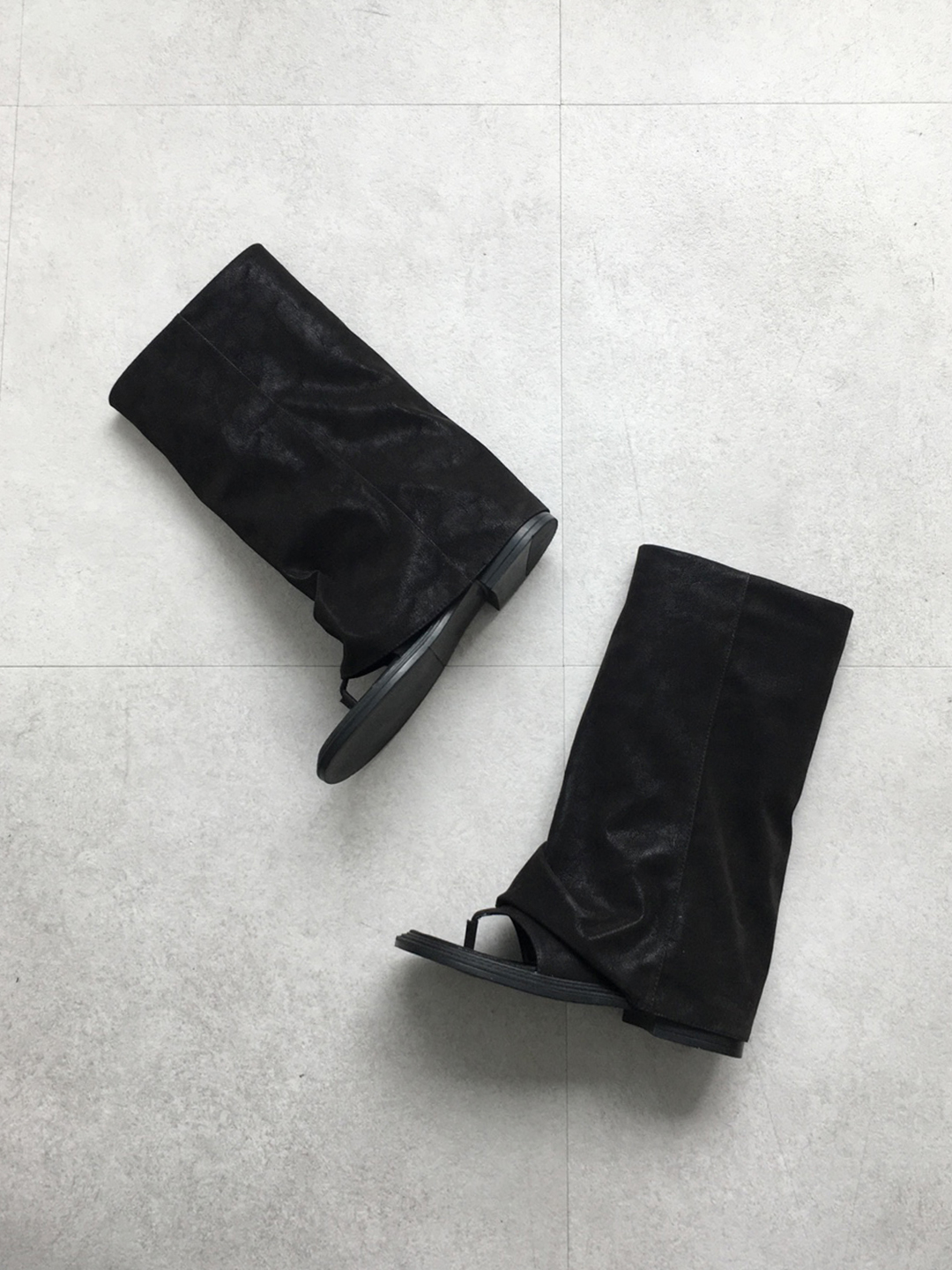 노비야카 Folding flip flops boots (brown, black)