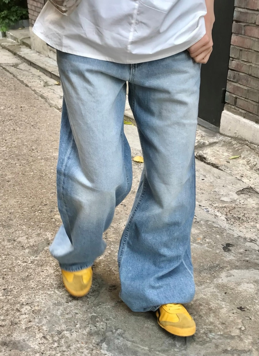 아르코이리스 Derek pants 데릭 팬츠 데님 절개 포인트 와이드 워싱 여름