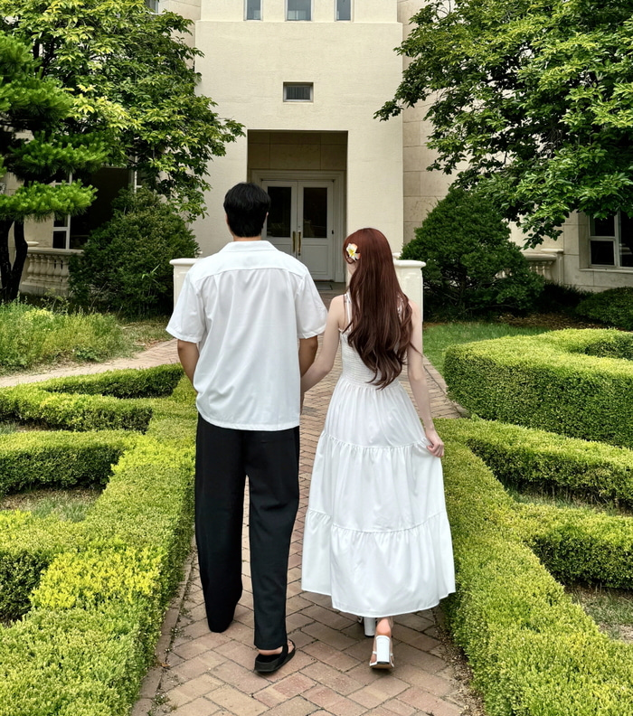 엄라이브 초초특가 2컬러쿨소재 캉캉 끈 나시 롱원피스 남녀공용 쿨 포켓 셔츠 커플 티셔츠 커플룩 휴양지 데이트 바다 여름 휴가 데일리 스모크 밴딩 원피스 린넨 와이드