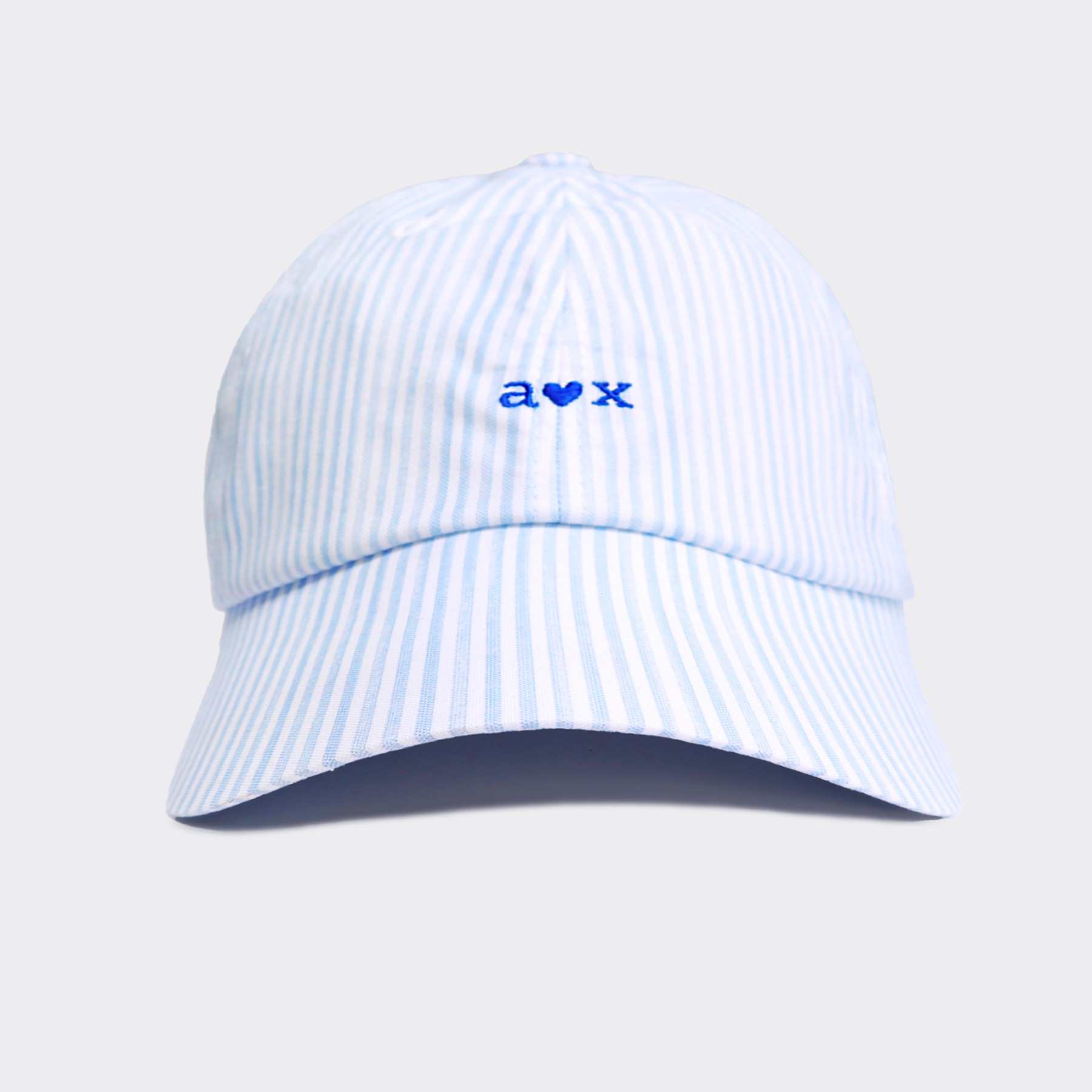 에이오엑스 aox stripe ribbon ball cap blue