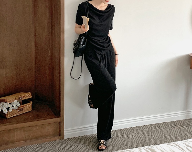 리리앤코 1천장 돌파 클라즈디 스판 드레이프 밴딩 투피스 세트 여름신상 여름투피스 드레이프티셔츠 밴딩팬츠 밴딩투피스 셔링투피스 찰랑핏 여리핏 데일리투피스 여성투피스