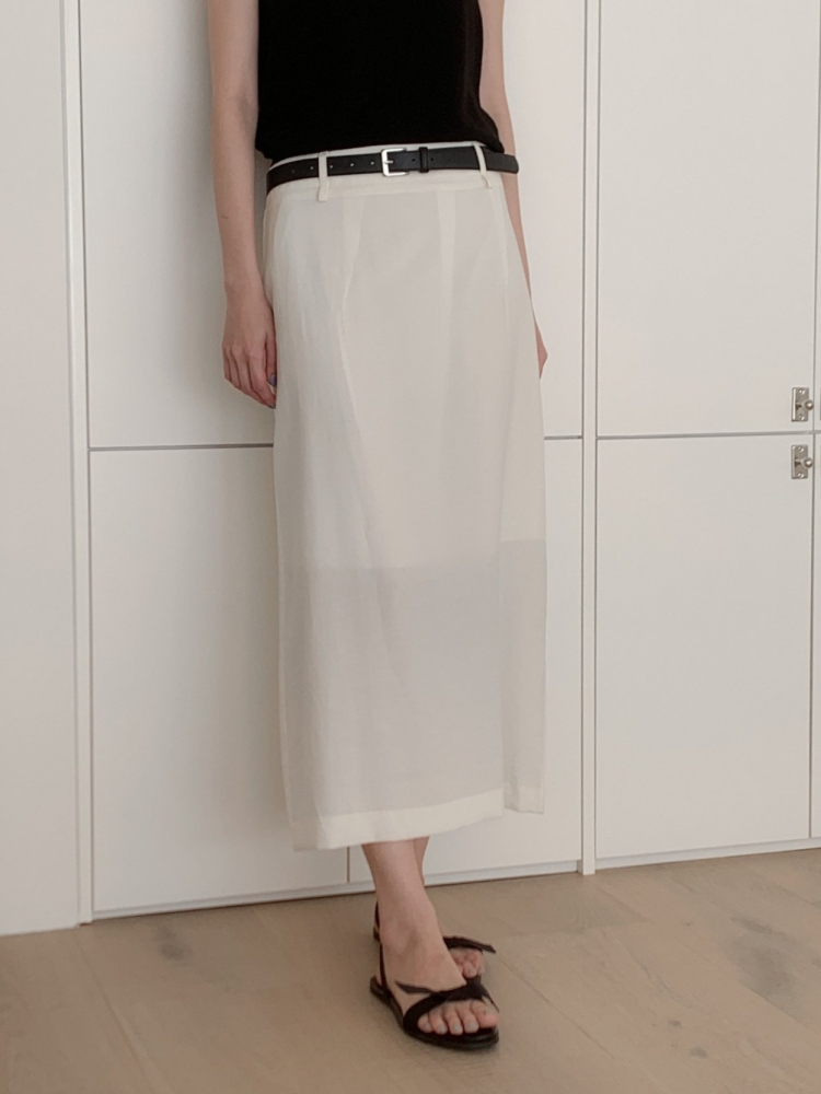 유이르무이 overclassic 오버클래식 마닐라 린넨 슬릿 H라인 롱 스커트 2color