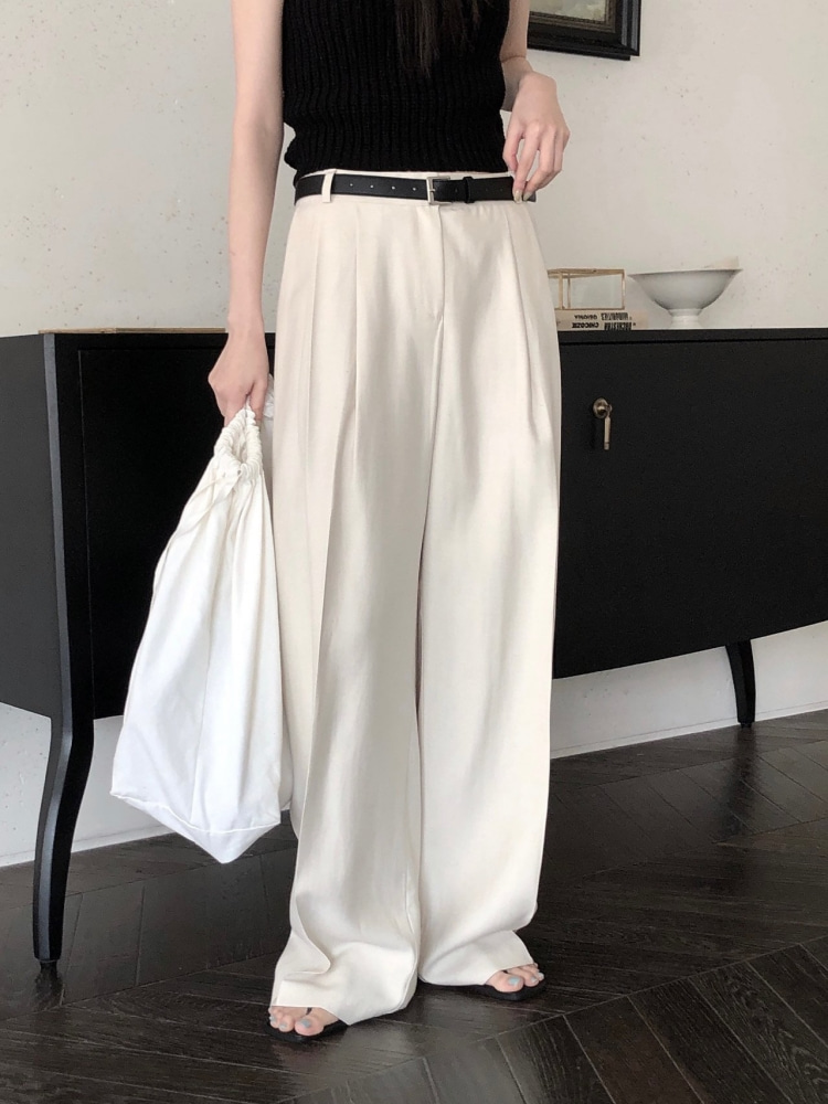 유이르무이 overclassic 오버클래식 피노 린넨 핀턱 와이드 슬랙스 2color