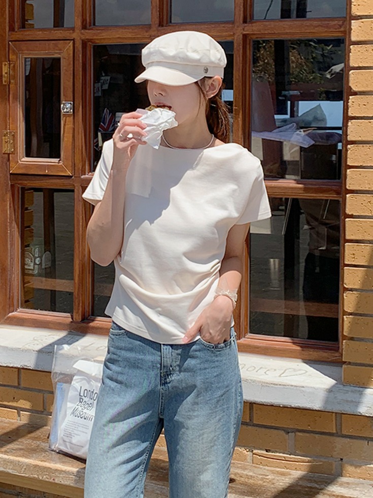 리리앤코 로아디린 썸머 스판 셔링 보트넥 반팔 티셔츠 여름 여름신상 썸머룩 썸머 여름반팔 반팔티 신상 하객룩 빅사이즈반팔티 빅사이즈 빅사이즈티셔츠 자체제작 출근룩 러블리