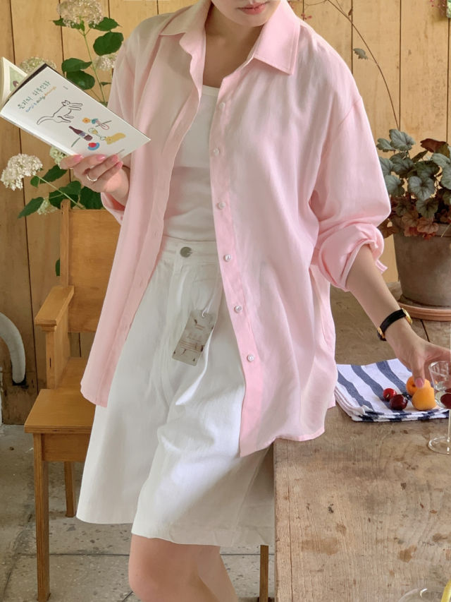 어베인 로브 5부 핀턱 코튼 반바지 버뮤다 팬츠 (2c)