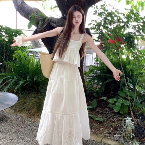 레드베리 나시 여름투피스 스커트셋업 세트 데일리 셔츠 화이트 블라우스 나시블라우스 흰색 셔츠프릴 롱스커트 플레어 스커트 투피스세트