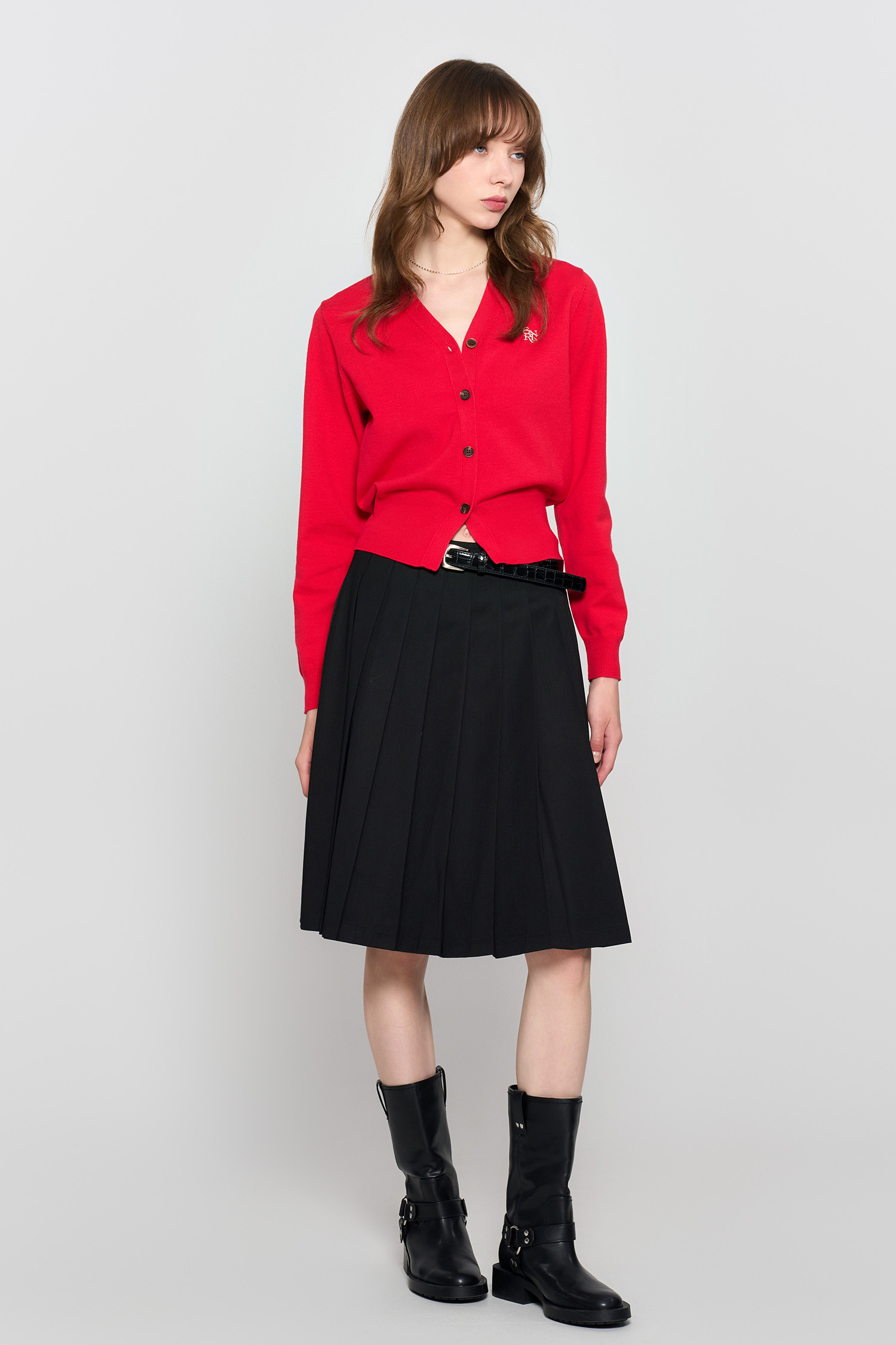 제너럴아이디어 WOMAN GNRL 에센셜 가디건 [RED]