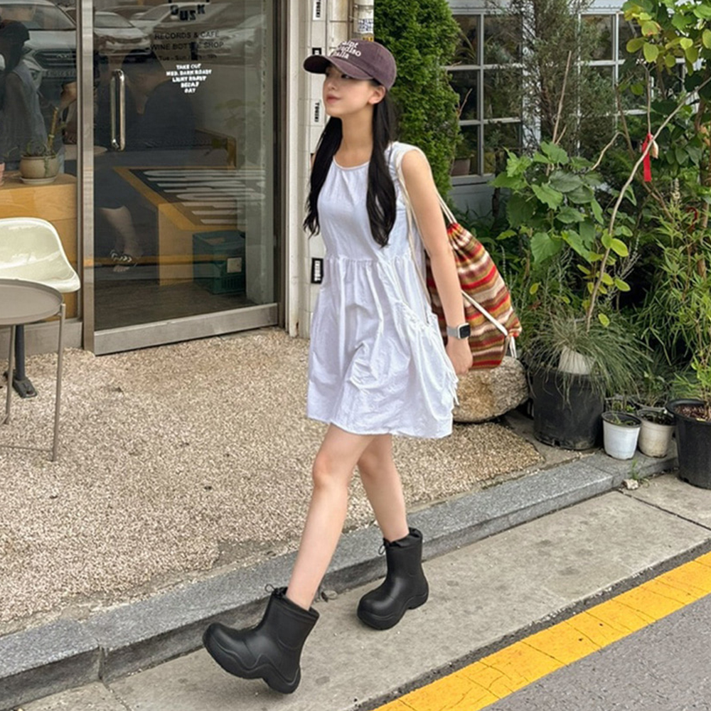 워너비뮤즈 무배🚀 쏘큐트⌁ ︎⌁쿨터치감 썸머 바스락 벌룬 와샤 뷔스티에 미니 원피스 포켓 셔링 A라인 레이어드 여름 바캉스