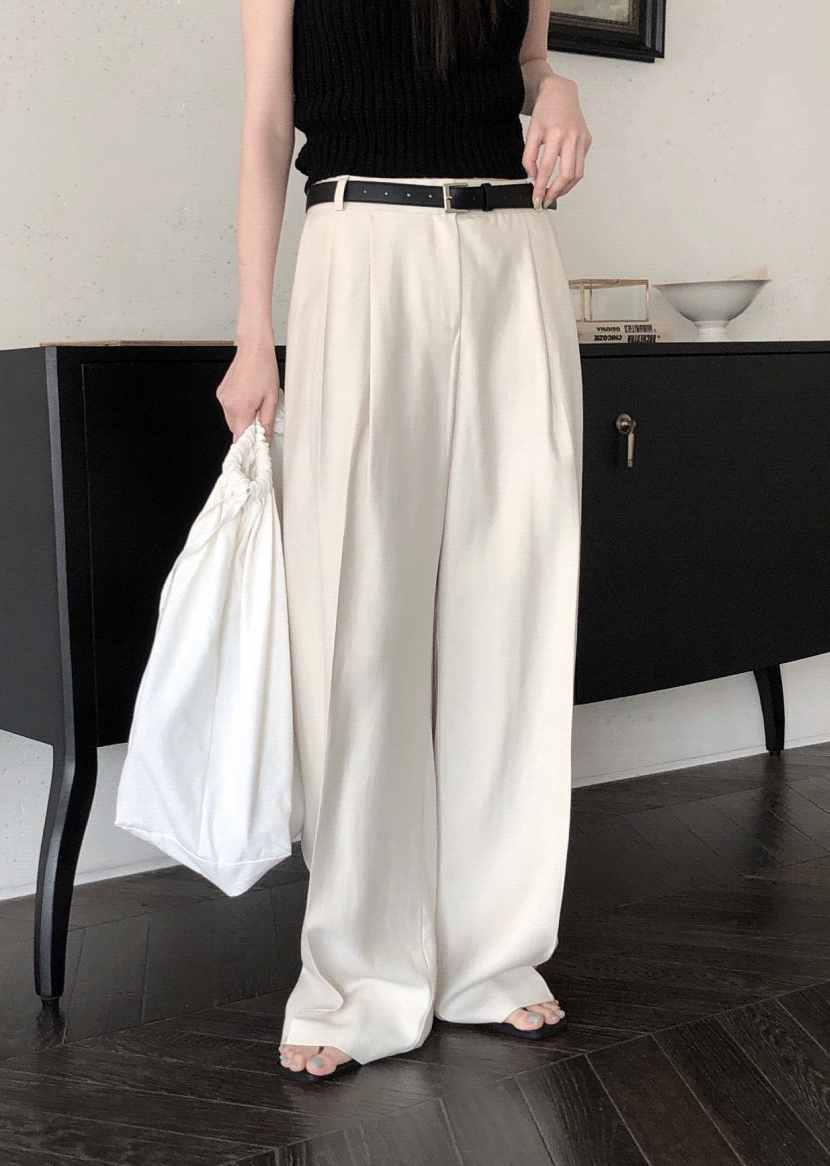 샵보애 overclassic 오버클래식 린넨 피노 슬랙스 썸머 투턱 와이드 팬츠 여름 일자핏 바지 pt (2col)