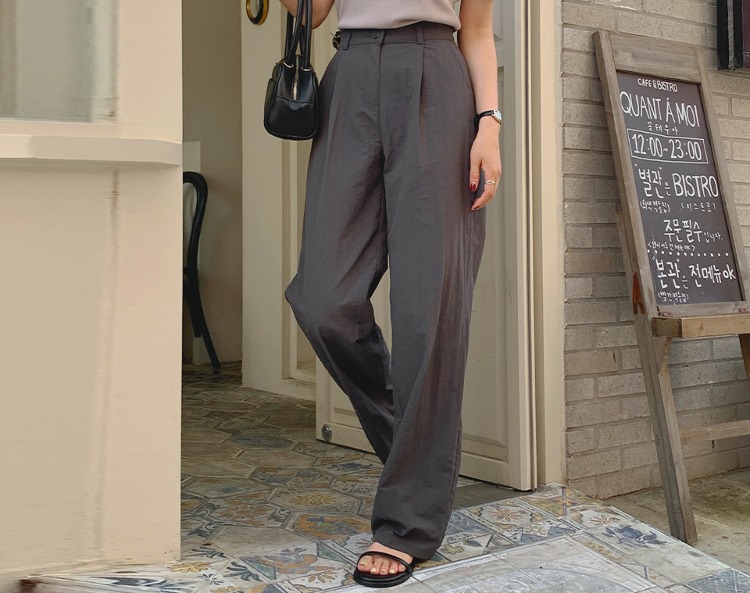 리리앤코 숏롱 듀이븐 바스락 핀턱 와이드 슬랙스 팬츠 여름 신상 데일리룩 나일론 나일론팬츠 썸머팬츠 여름바지 여름팬츠 핀턱팬츠 핀턱슬랙스 나일론슬랙스 자체제작