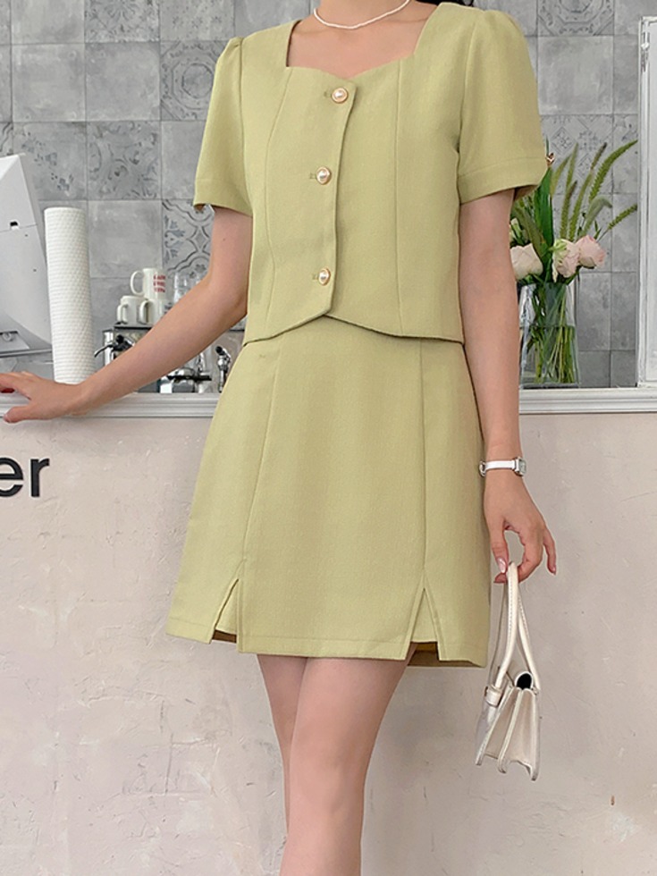 리리앤코 퓨리디븐 트위드 하트넥 트임 밴딩 투피스 세트 여름 신상 자체제작 트위드투피스 빅사이즈 뒷밴딩스커트 트임치마 통통녀코디 트임스커트 여름하객룩 하객룩 데이트룩