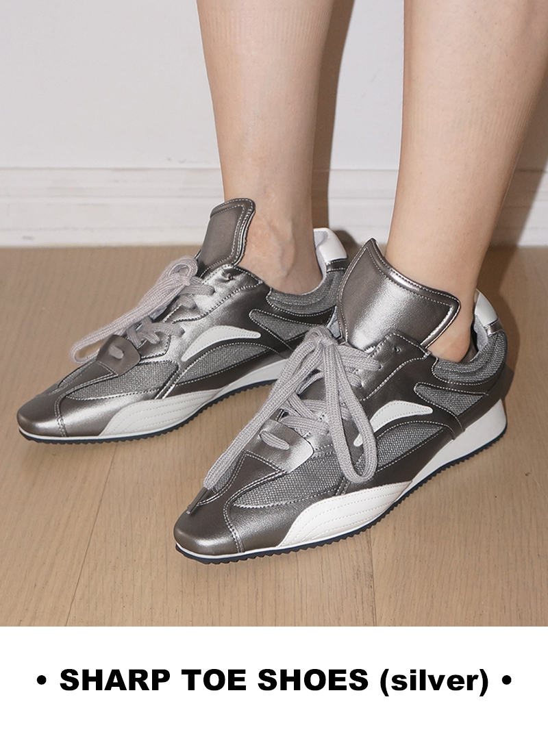 아케 SHARP TOE SHOES (silver!)