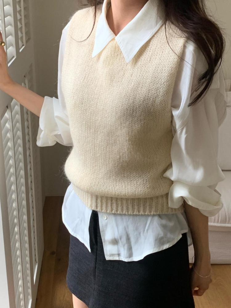 유이르무이 riette 리에뜨 모이아 울 키드 모헤어 니트 조끼 베스트 2color