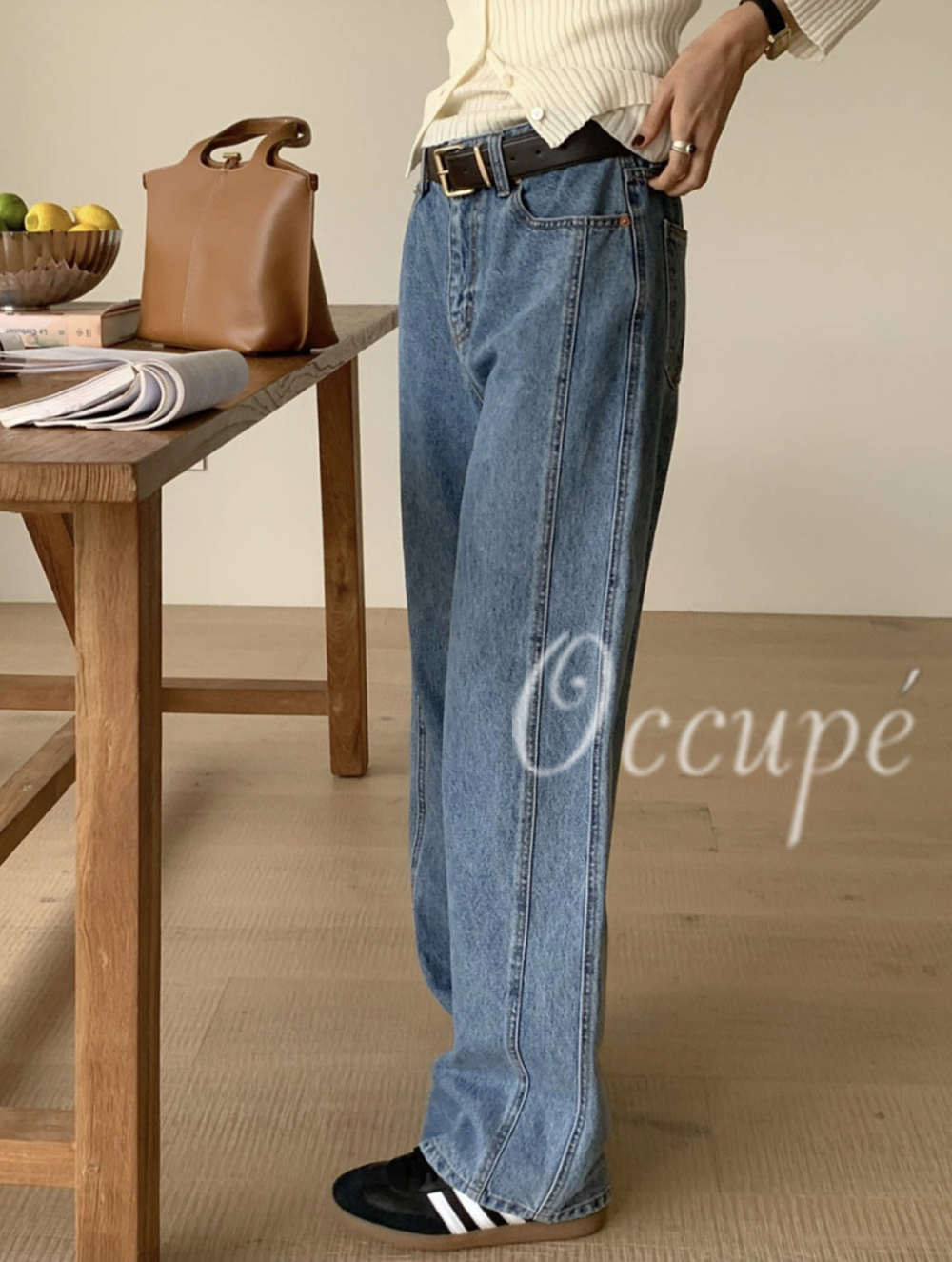 오큐페 시그니처 텐저린 데님 팬츠 (2col) signature 절개데님