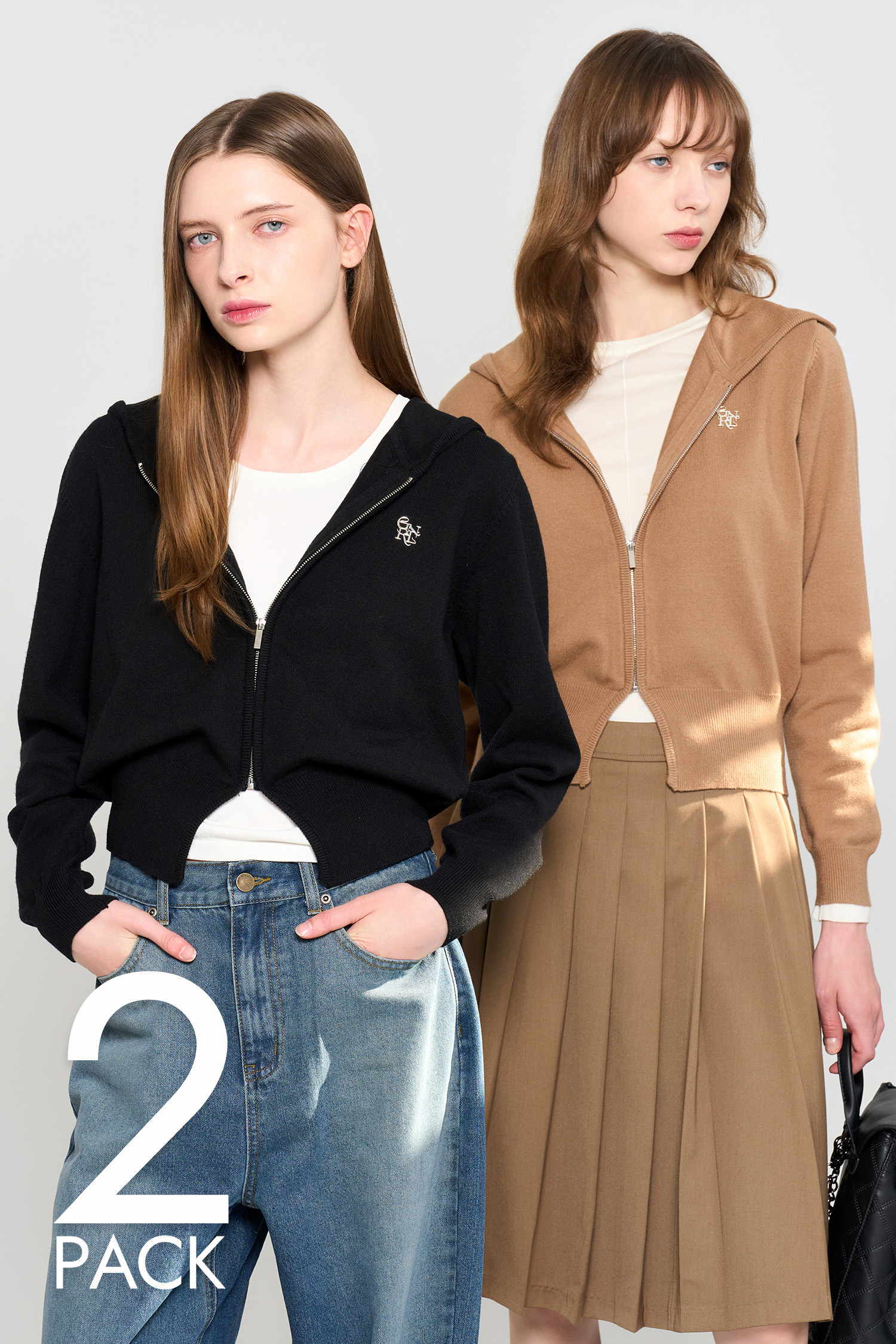 제너럴아이디어 [1+1] WOMAN GNRL 에센셜 후드 집업 [4COL]