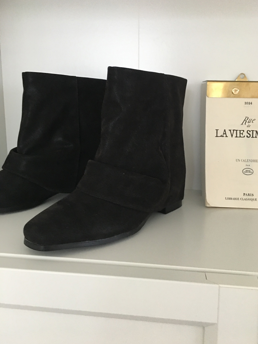 노비야카 Folding wrinkle short boots