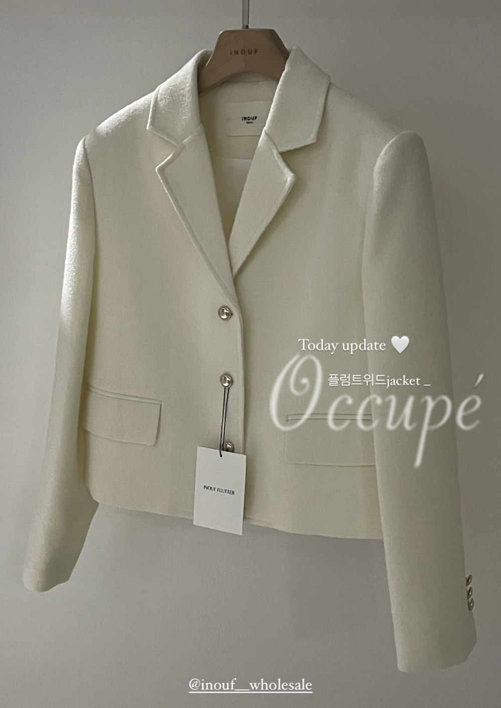 오큐페 이너프 플럼 트위드 자켓 (2col) inouf