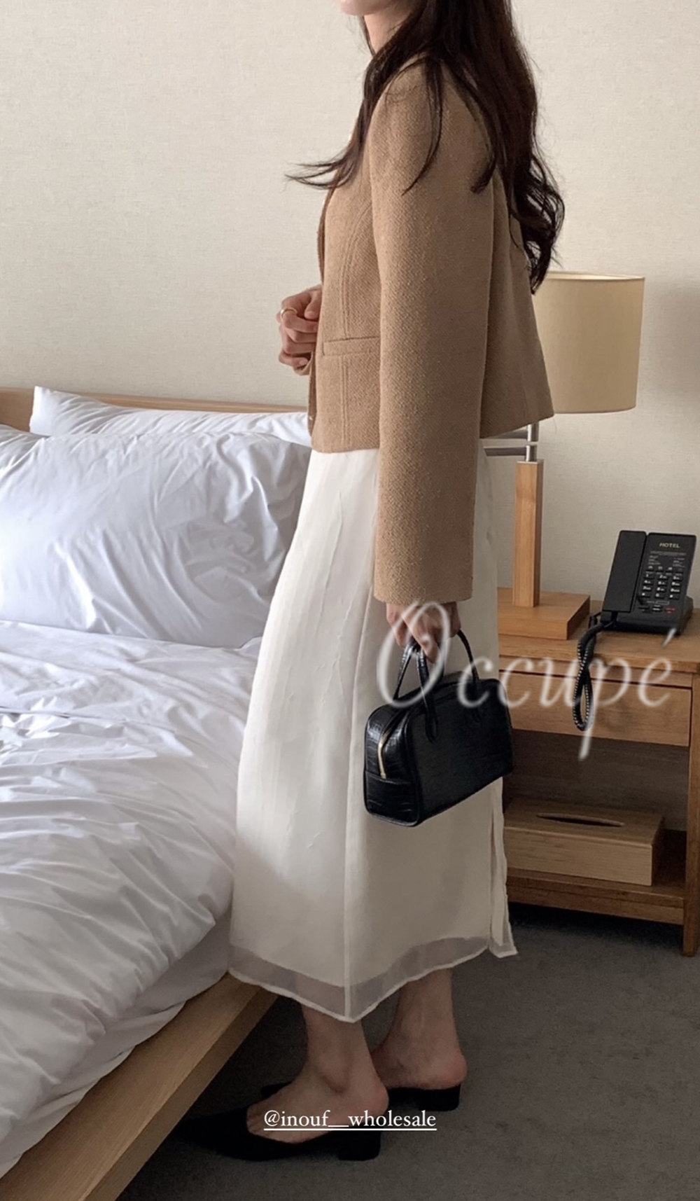 오큐페 이너프 레이어드 스커트 (2col) inouf 롱스커트