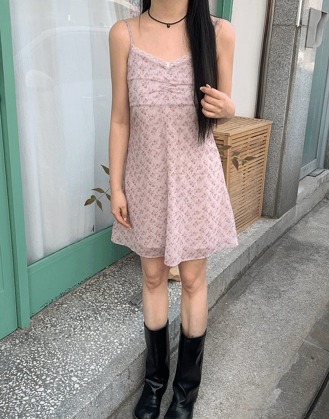 본프링 [주문폭주 ] 잔꽃 플라워 미니 원피스 2color