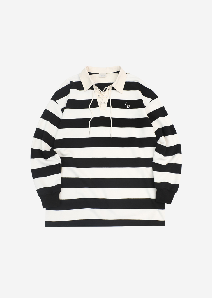로시로우 Rope-stripe sweatshirt [Black]