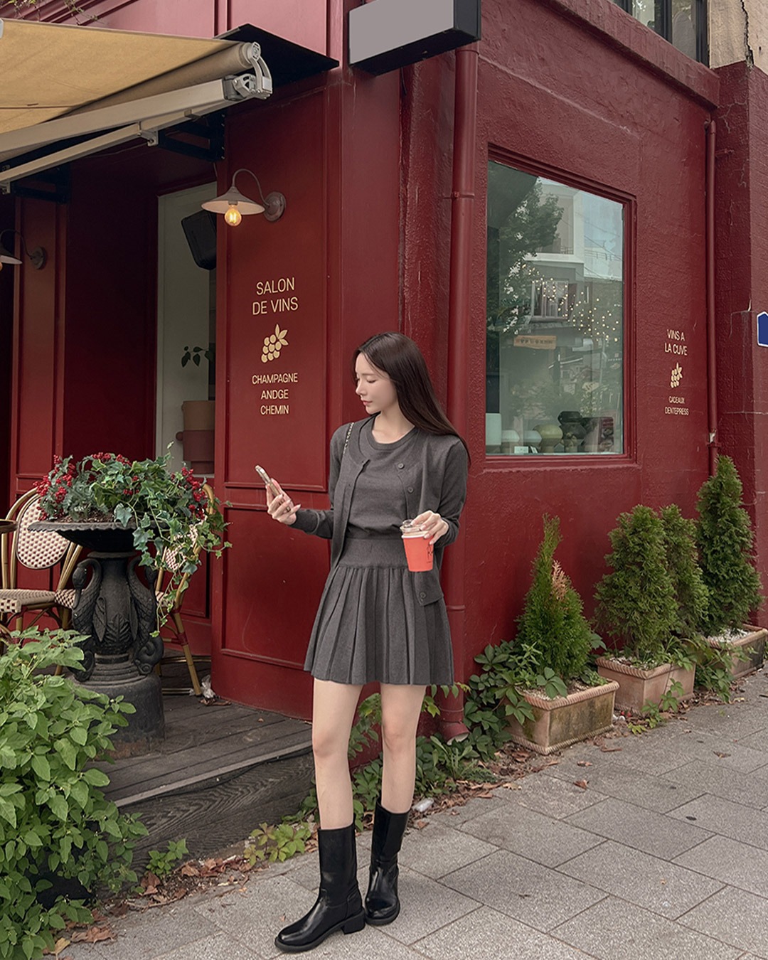 메이빈스 체 가디건and니트and스커트set세트상품 쓰리피스 가을 가을세트 간절기세트 플리츠스커트 미니스커트 라운드가디건 반팔니트 니트티 간절기니트 청순 꾸안꾸 데이트룩