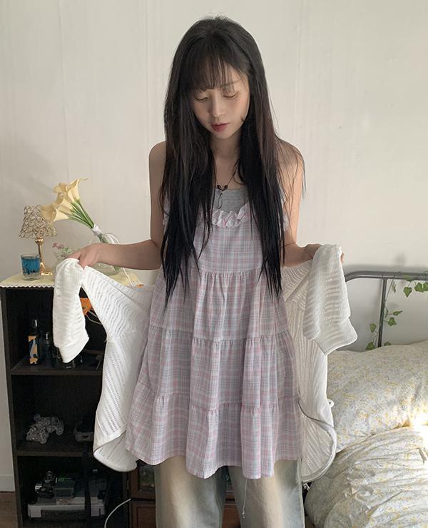 포포리 아오리 체크 미니 ops (2color)