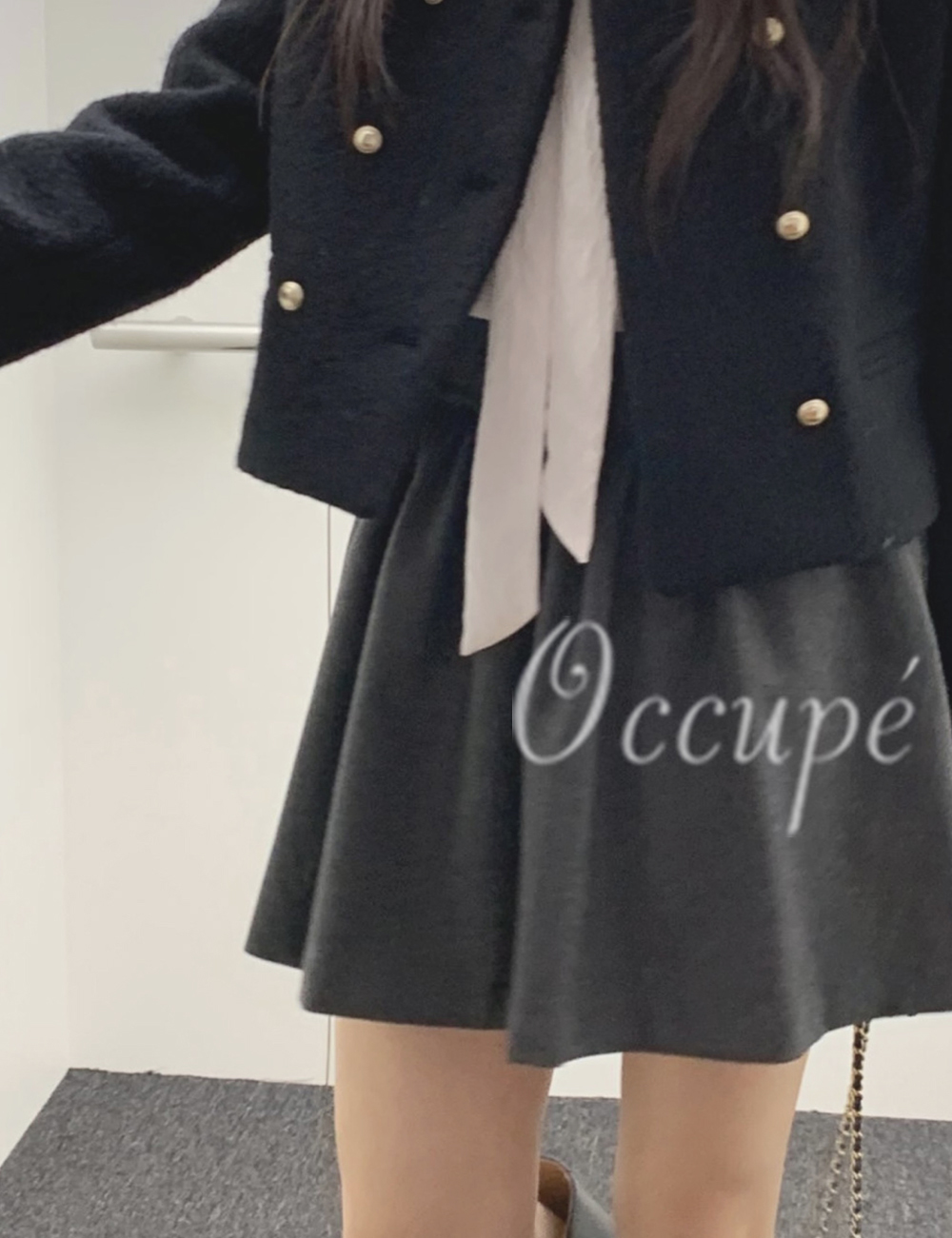 오큐페 [당일발송]미엘 울 랠리 스커트 (2col) miel 플레어스커트