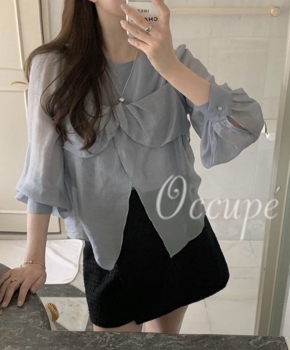 오큐페 [당일발송]pyt 프리티영띵 콜리보 블라우스 세트 (2col) 프영띵