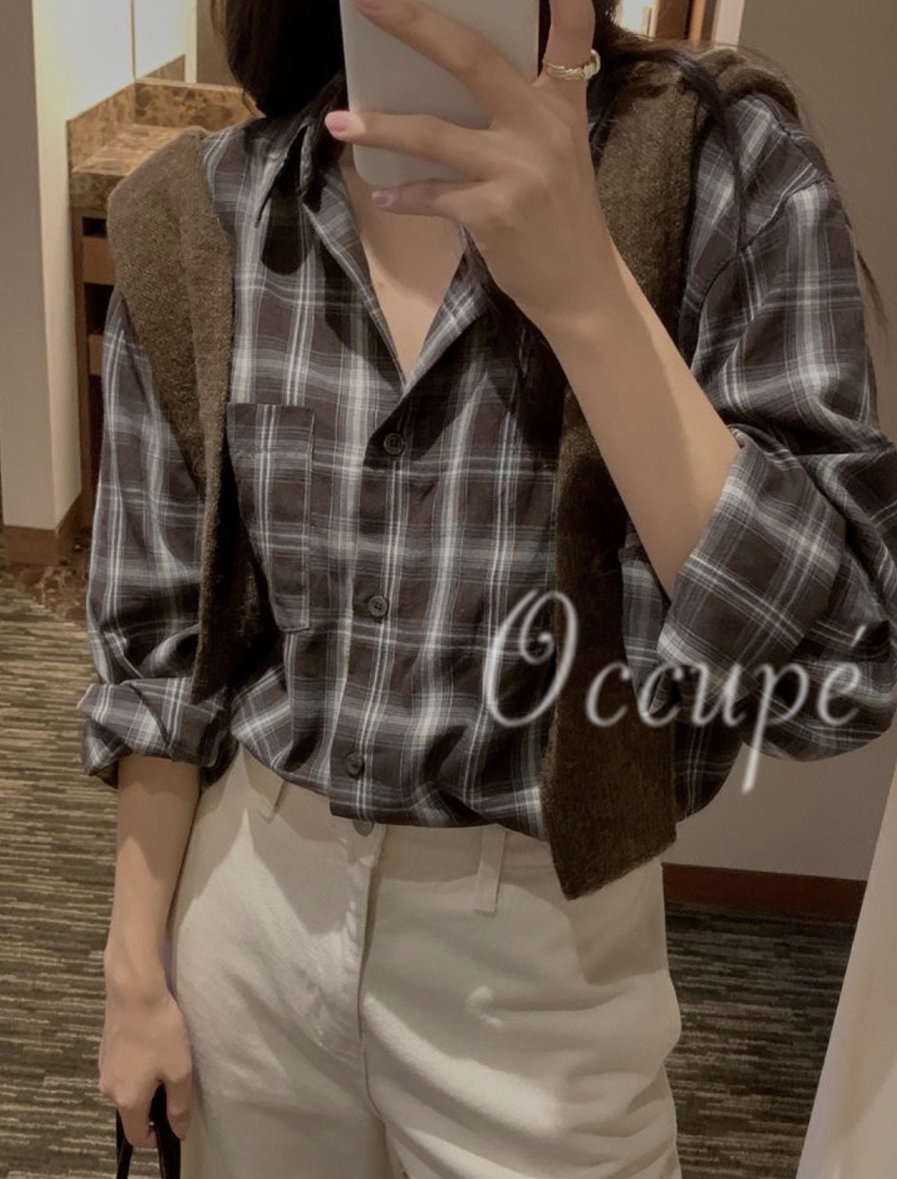 오큐페 리브레 어텀 체크 남방 (2col) libre 가을남방