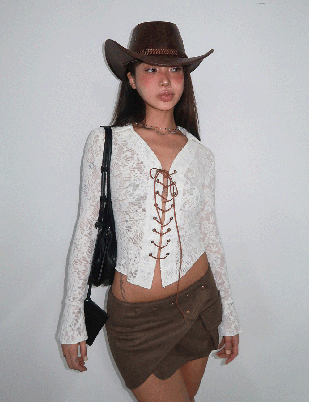 위위미유 Lace Corset Blouse 레이스 코르셋 블라우스