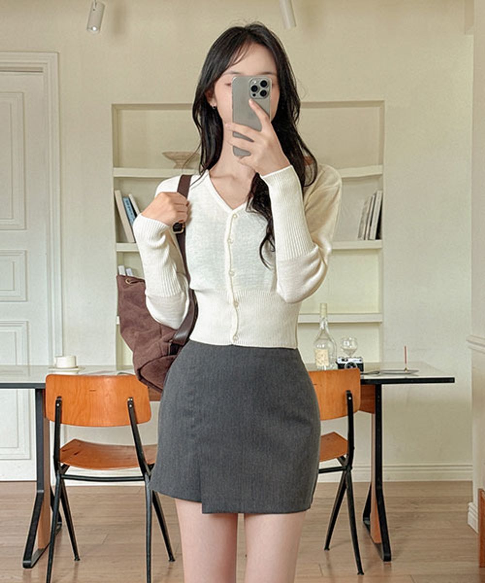 드로잉온유 [누적10만장/당일출고🚀]하이 골반 보정 치마 랩 밴딩 h라인 미니스커트 3col