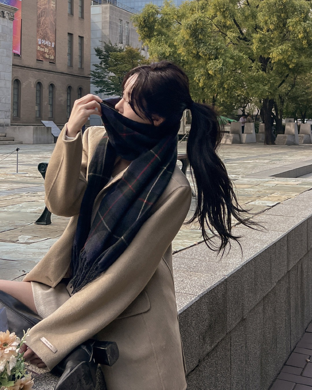 메이빈스 벰느 체크 머플러가을 겨울 목도리 머플러 체크목도리 타탄체크 체크머플러 울목도리 겨울악세사리 악세사리 방한템 한파템 간절기 데일리룩 데이트룩