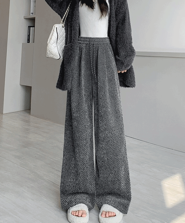 데이달링 일반기모 찰랑 트윌 유니크 패턴 밴딩팬츠 보온 벨벳 밍크기모 융기모 사선 롱팬츠 도톰 긴바지 겨울바지 트레이닝팬츠 속살커버 가을바지 마실룩 헤링본 모직팬츠