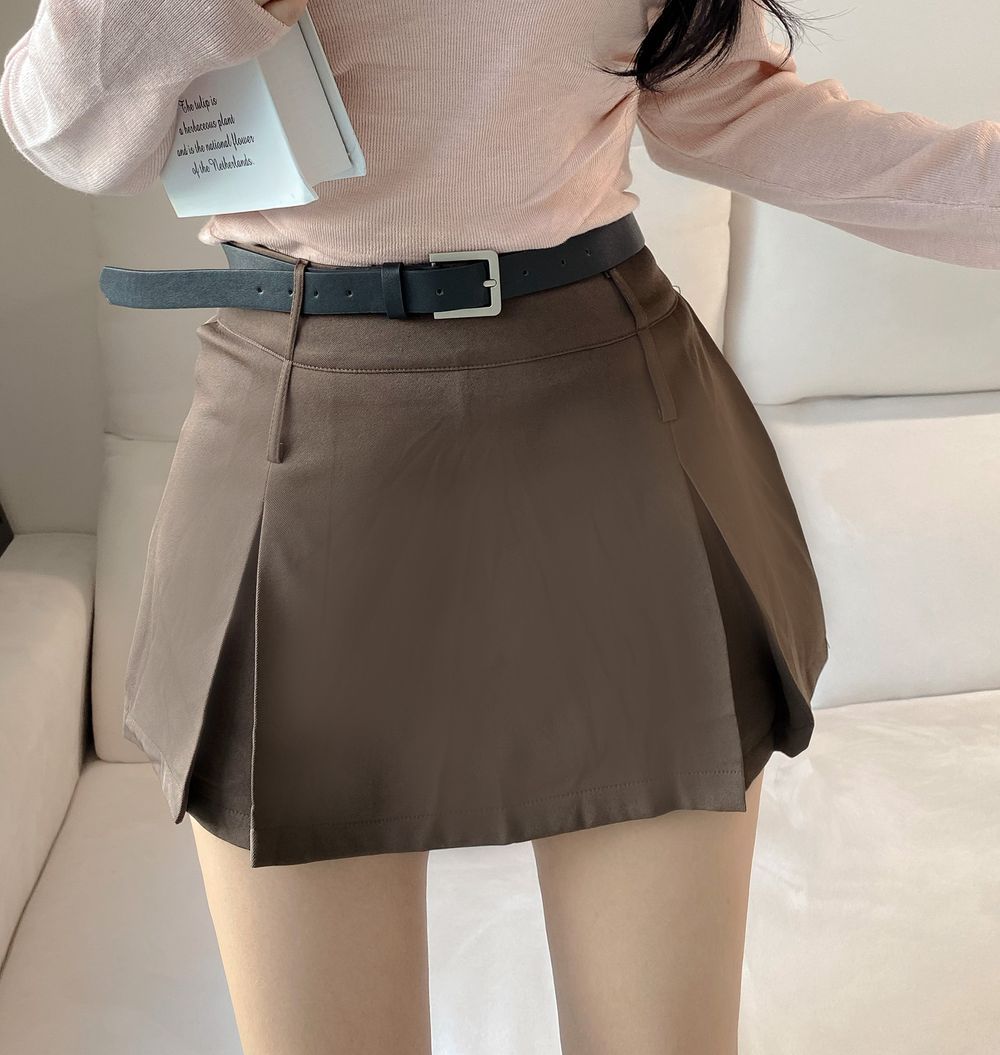 위시모어 벨트set당일발송 소울 로우웨스트 하이웨스트 벨트세트 투웨이 골반 A라인 플리츠 미니 스커트 치마바지 3 Col