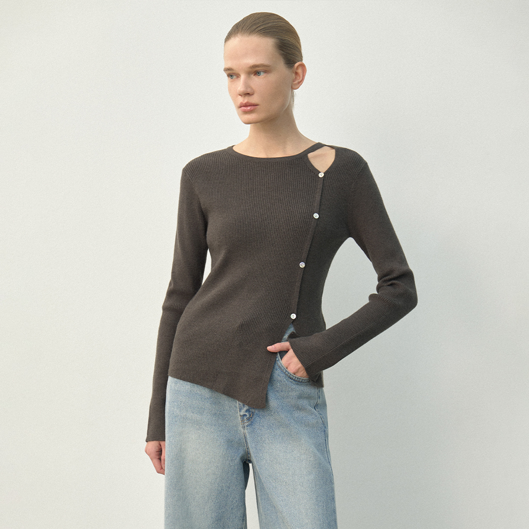 아틀리에나인 (T-6951)ESSENTIAL DANIEL CUTOUT KNIT