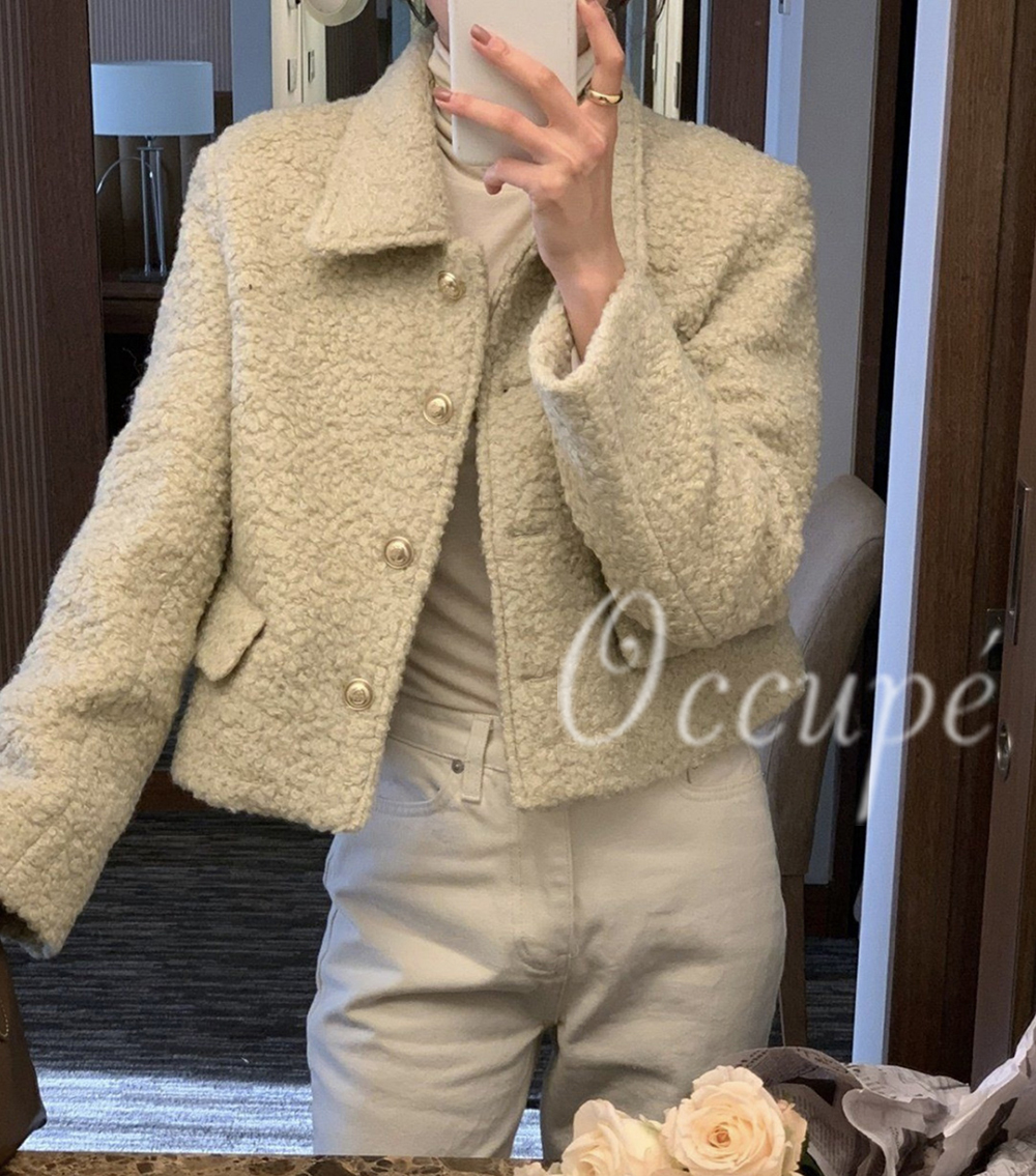 오큐페 플러터 베어 울 자켓 뽀글이 (2col) flutter