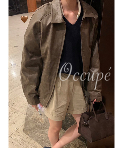 오큐페 [당일발송]드온도 헤리티지 레더 자켓 오버핏 (2col) deondo