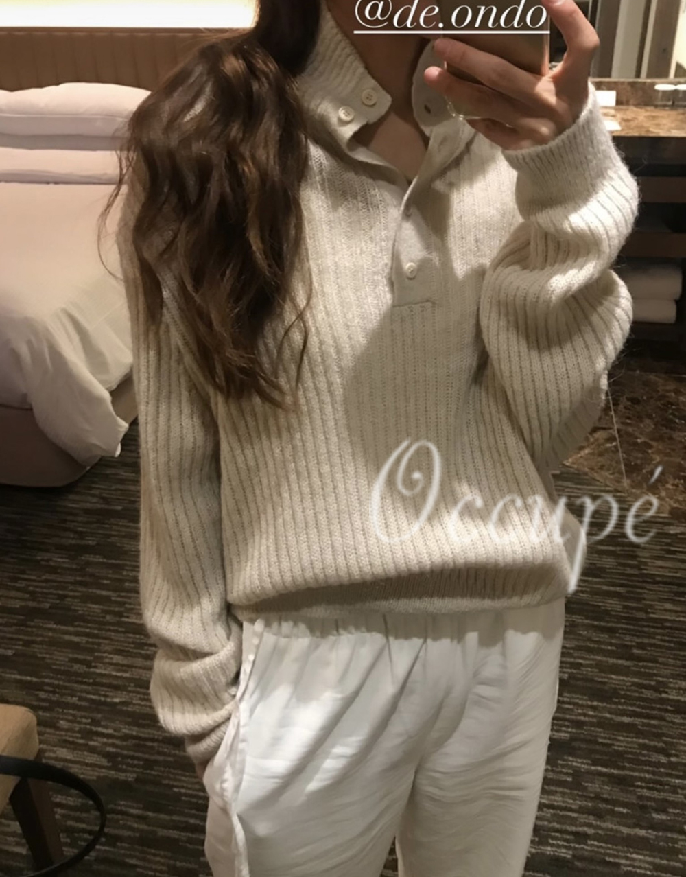 오큐페 드온도 알파카 골지 터틀 니트 (3col) deondo