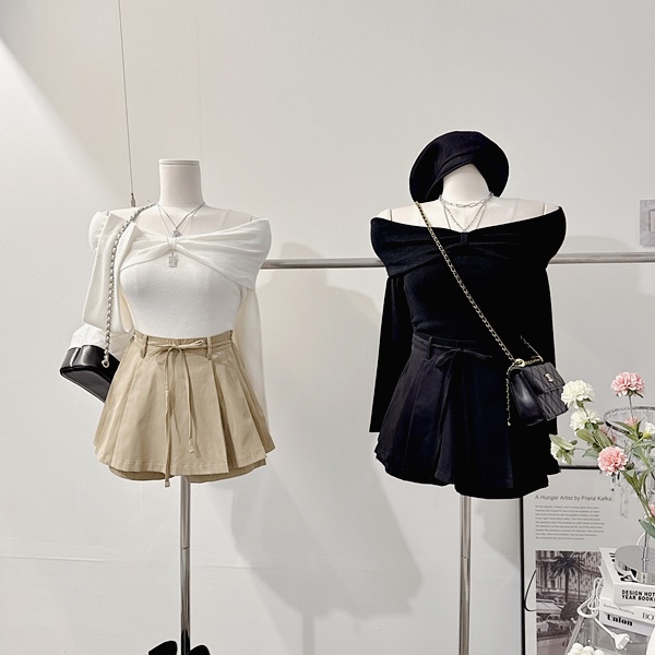 이프유마인 Y2k하이틴유니크 가을 리더르 리본 스트랩 핀턱 랩 하이웨스트 로우웨스트 A라인 플레어 주름 플리츠 미니 스커트 치마바지 3color