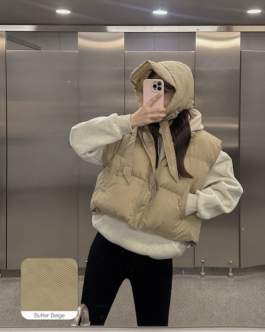 메이빈스 루피 패딩 베스트and모자set겨울 아우터 간절기아우터 패딩조끼 세트상품 투피스 패딩세트 모자세트 바라클라바 마실룩 원마일웨어 데일리룩 데이트룩 청순 꾸안꾸