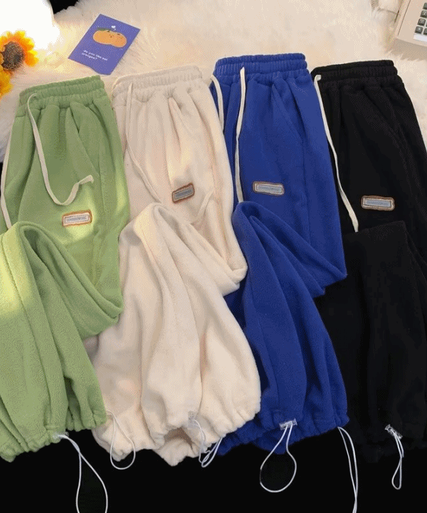 데이달링 트레이닝 팬츠 롱팬츠 스트링 츄리링 폴라폴리스 플리스 후리스 조거팬츠 러닝팬츠 밴딩팬츠 긴바지 롱 팬츠 캐주얼 통기모 융기모 보들보들 캠핑룩 와이드팬츠 윈터 겨울