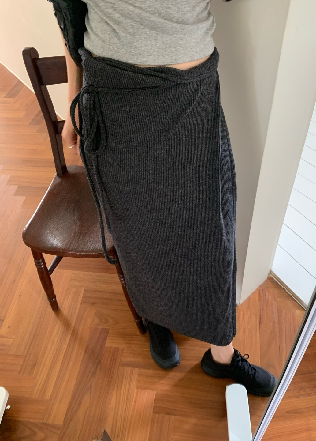 리스 wrap golgi long skirt (2color)