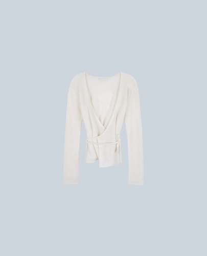 올마이탄 당일 / 리에뜨 에이미 니트 riette 알파카 울 긴팔 브이넥 레이어드 랩 nt (2col)