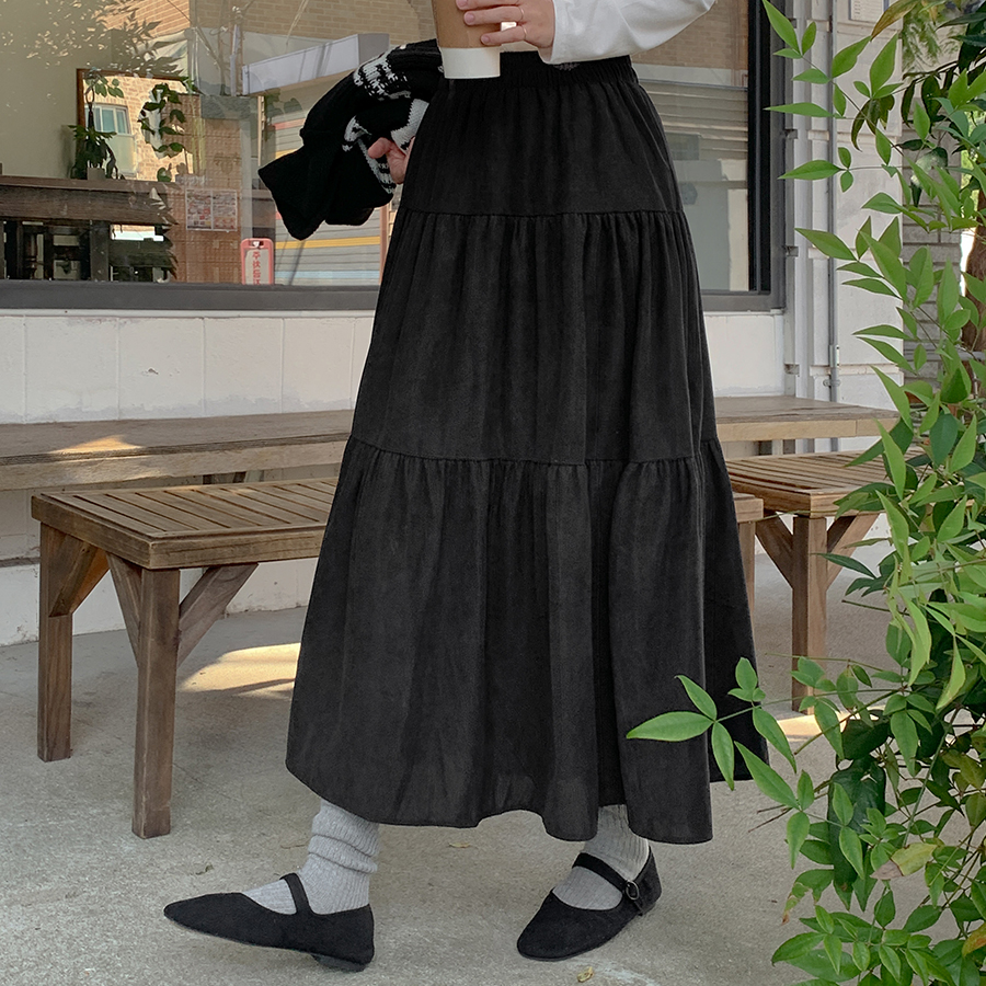 아더먼데이 골덴 ️캉캉 당일발송 코듀로이 캉캉 밴딩스커트 롱치마 골덴치마 골덴스커트 플레어 빅사이즈 임부복 루즈핏스커트 키큰녀스커트 캉캉치마 겨울치마