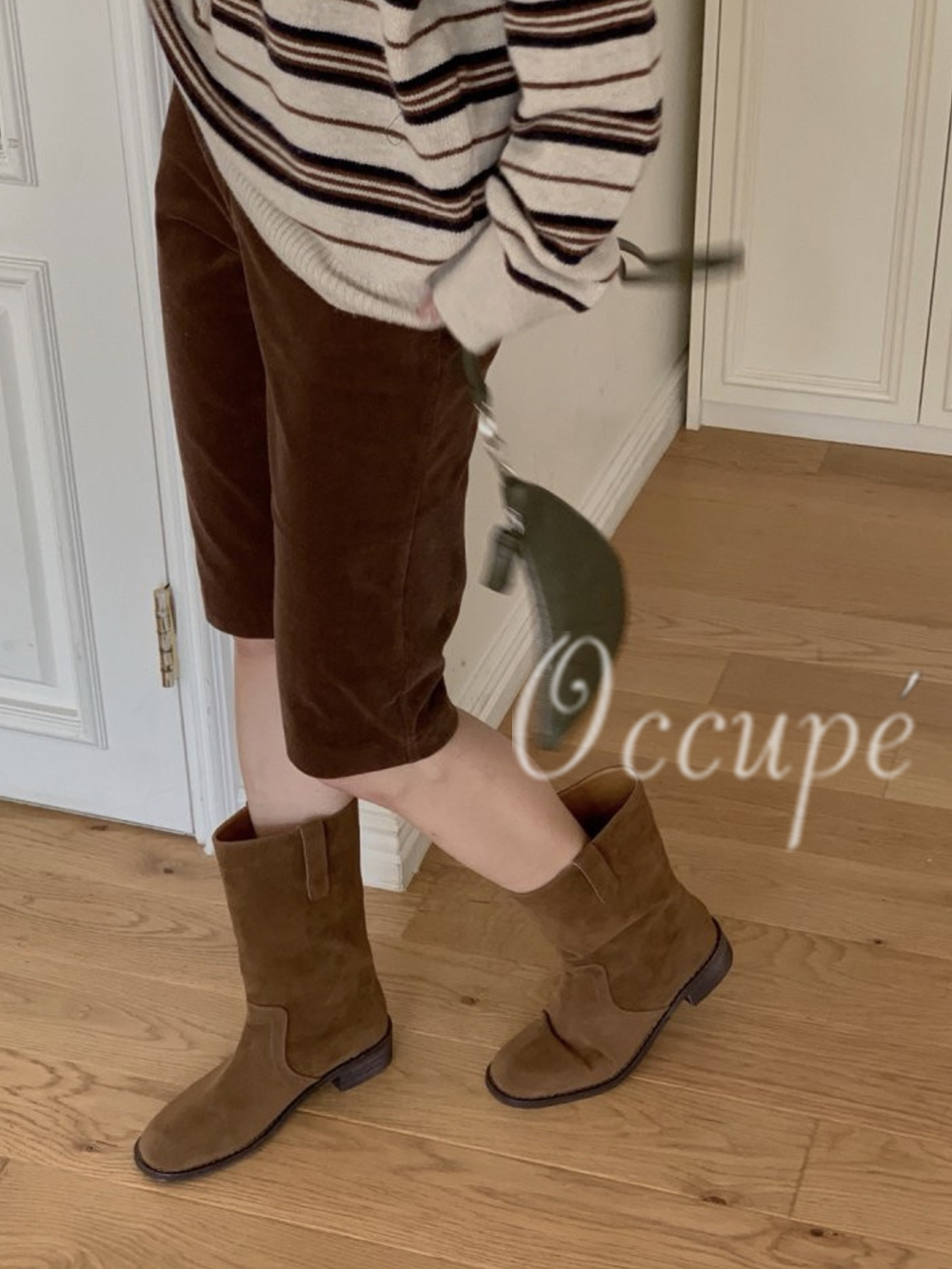 오큐페 리브레 벨벳 5부 팬츠 (2col) libre 겨울반바지