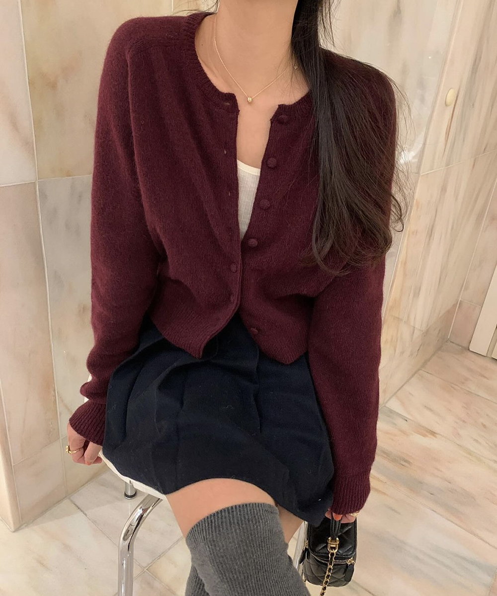 버나뎃 [당일 베이지,소라]Pyt 리얼 라쿤 가디건 (4col) 프영띵 프리티영띵